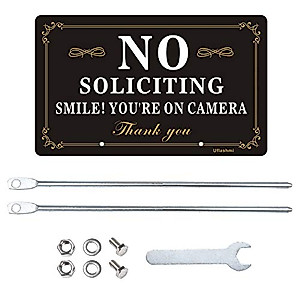 Uflashmi No Soliciting Sign for House Yard, No Soliciting Signs for Home with Stake, 13X7.87 inch