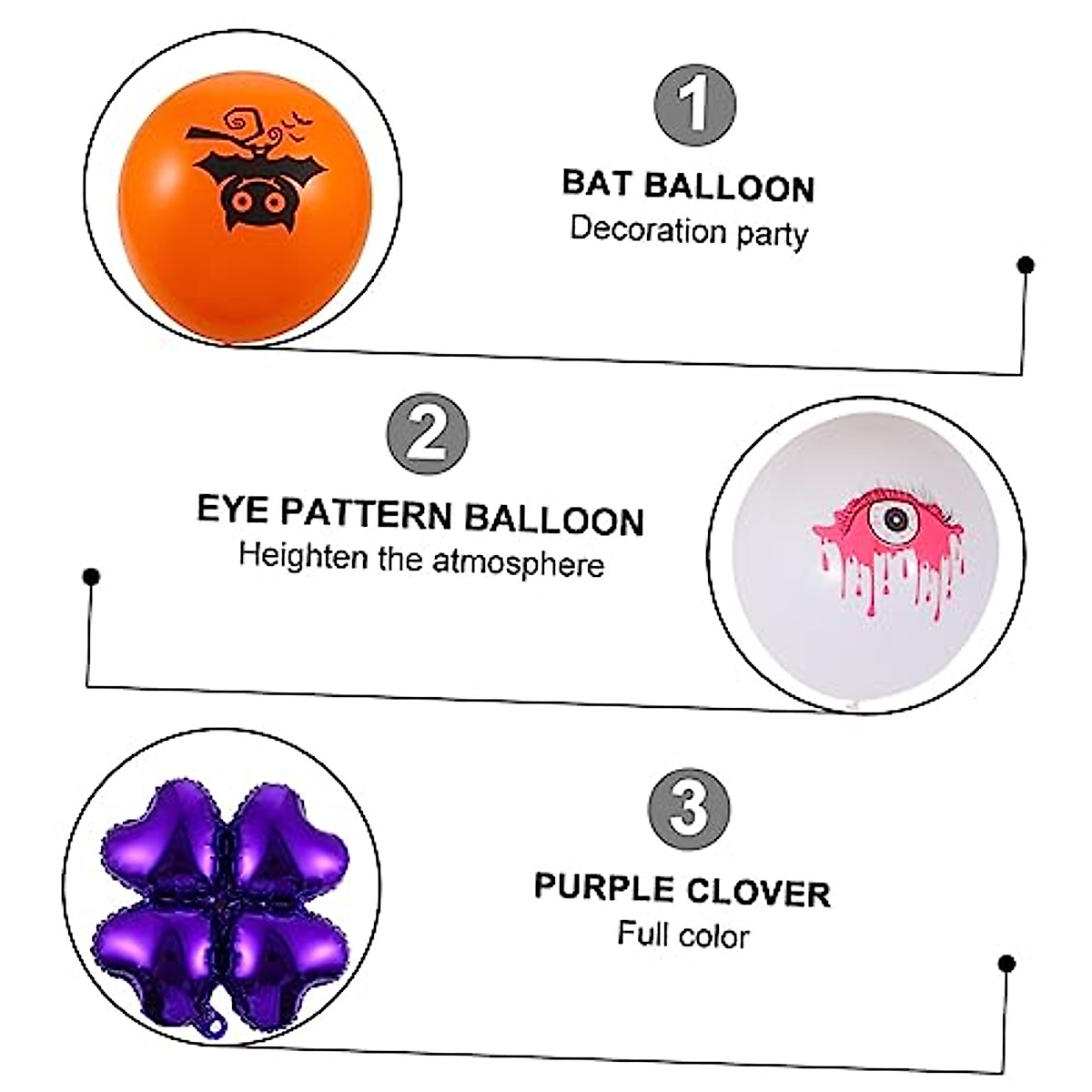 Abaodam 1 Set Set halloween balloon combination letter ballons halloween Party Supplies Halloween Star balloon black balloon Happy Halloween Balloon wreath Ladies skeleton Aluminum film