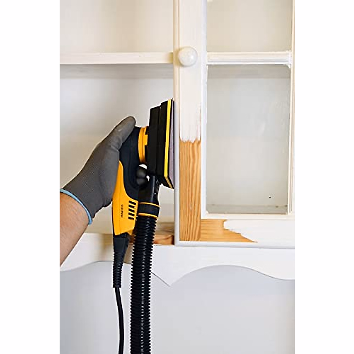 Mirka DEOS Direct Electric Orbital Sander Tool 353XCV / 3 inch x 5 inch / 3mm orbit/Dust-free Sanding / MID3530201US, Yellow, Black