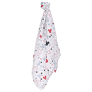 Lambs & Ivy Disney Baby Mickey Mouse Muslin Swaddle Blanket & Plush Gift Set