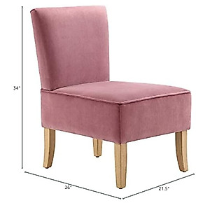 ACQCA Upholstered Folding Set of 2, Foldable Chairs with Solid Wood Frame for Dining Room, Office, No Assembly Required, Walnut, 19" Wx21.25 Dx34 H, Pink