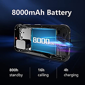 CONQUEST S20 Unlocked Rugged Smartphone, Android 11 Rugged Cell Phone, with PTT Walkie Talkie Button, 8000mAh Battery 6.3'' FHD+, 20MP Night Vision Camera IP68/IP69K, NFC(8+256GB, Red)