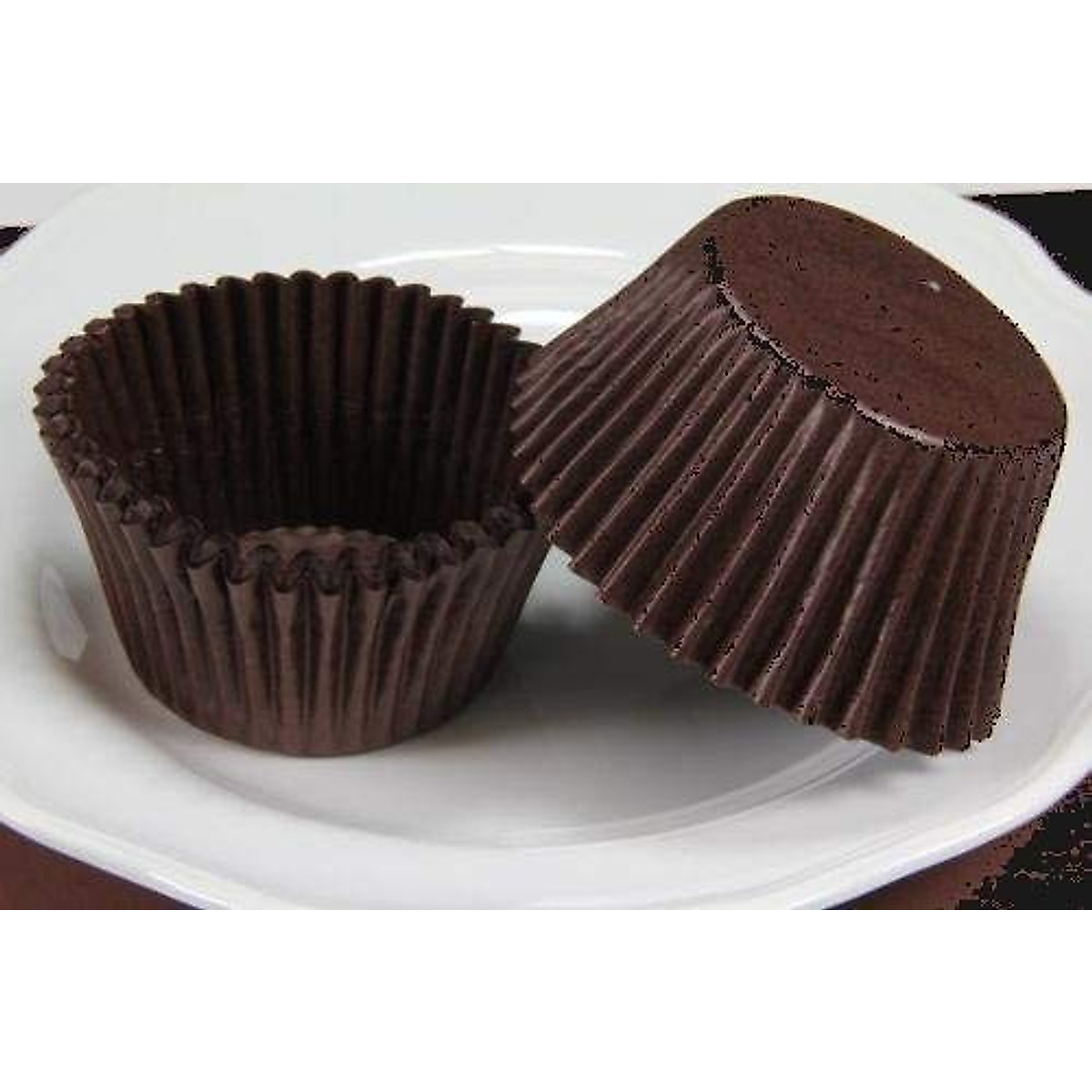 Brown Giant Paper Cupcake Liners 500 PC.- MADE IN USA - Fluted Cupcake Holder Cups for Baking Muffins, Brownies, Food-Grade, Odorless, Non-Stick, 2 1/4'' x 1 7/8'' =6''