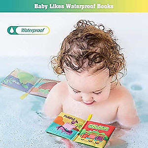 Baby Soft Book Cloth Books, Touch and Feel Books Early Education Toys for Babies, Infant Books Bath Book Christmas Toys Gifts for 0-3 3-6 6-12 12-18 Months 1-2 Year Old Boys Girls (Set of 7)