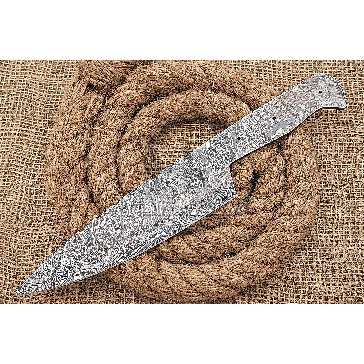 HUNTEX Unique Custom Handmade Hand-Forged Twist Pattern Damascus Steel 12 Inch Long Full Tang Razor Sharp Hunting Kitchen Blank Blade Knife