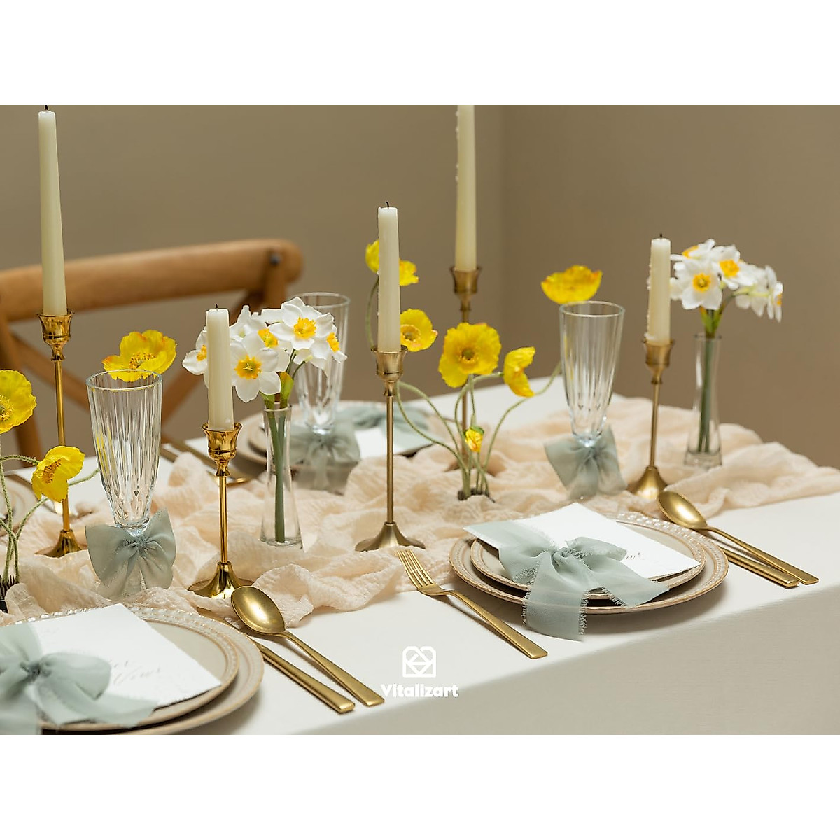 Vitalizart Dusty Green Chiffon Ribbon 2" x 15 Yd Sage Silk Like Handmade Frayed Edges Fringe for Wedding Invitations Bridal Shower Bouquets Gift Wrapping Holiday Decor