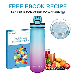 Opard Peak Water Bottle 20 Oz BPA Free Tritan Plastic Leak Proof Flip Top for School Kids Sports Gym Yoga Camping (Blue Purple)