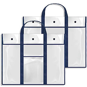 Gamenote 2 Pack Large Poster Storage Bag (31.5"×25.5") Bulletin Board Holder Art Portfolio Container for Teachers Classroom Organization