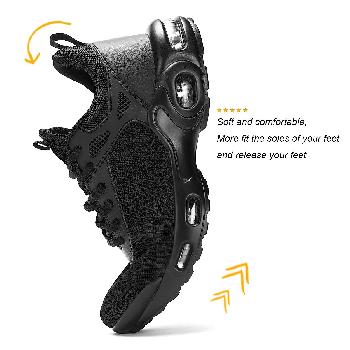 Men's Fashion Sneaker Non Slip Air Running Shoes for Men Athletics Sport Trainer Tennis Basketball Shoes Black