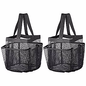 ReaseJoy 2 Pack Mesh Shower 8 Pockets Toiletry Tote Bag Portable Shower Caddy Swimming Pool Bathroom Quick Dry