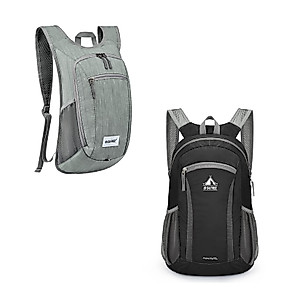 G4Free 10L Hiking Backpack Packable Travel Daypack Small + 16L Hiking Daypack, Lightweight Foldable Backpack Outdoor