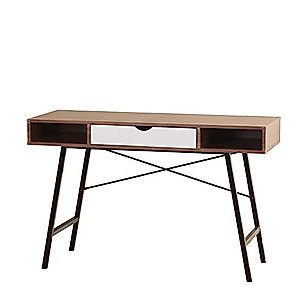 Target Marketing Systems Edison Desk with Drawer, Mid Century Modern Computer Writing Table with Storage for Home, Office, Bedroom and Study, 42.5", Espresso