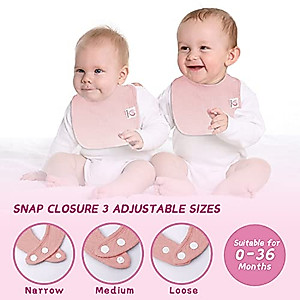 Bearmoss Muslin Baby Drooling Bibs 8 Pack, 100% Cotton Square Adjustable Bandana Bibs Gift for Baby Girls Boys Teething Drool (Summer Berry)