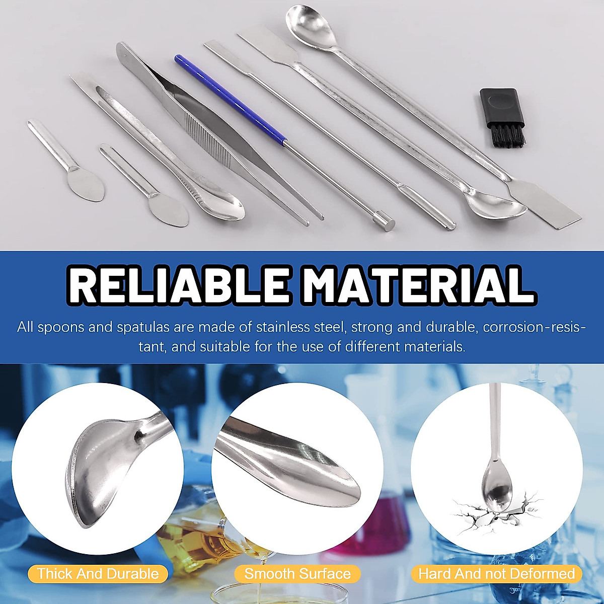 Glarks 14Pcs Capsule Filling Micro Lab Spoon Kits Sampling Spoon Mixing Spatula Laboratory Tiny Mixing Spatula Powders Tamper Tool for Powders Gel Cap Capsule Filler