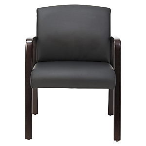 Alera ALERL4319E 24.21 in. x 26.14 in. x 32.67 in. WL Series Reception Lounge Guest Chair - Black/Espresso