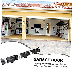 OKUMEYR Mop Holder Mops Hook Garage Storage Rack Closet Storage Hanger Wall Mounted Broom Organizer Nail Broom Holder Wall Hanging Broom Rack Sundries Organizer Black Space Aluminum