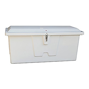 TAYLOR MADE PRODUCTS White 67.75"L x 27.75"W x 26"H Stow 'N Go UV-Resistant Polyethylene Waterproof Storage Box with Stainless Steel Lockable Latch for Docks, Decks, Patios, Pool Areas - 2020108529