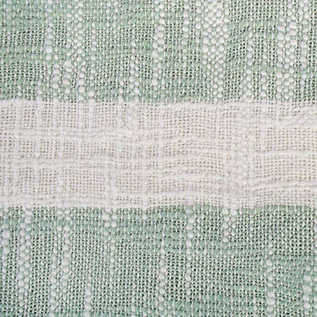 DII Mid-Century Modern Slub Stripe Woven Throw, Mint, 50x60