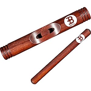 Meinl Percussion Red Finish African Select Hardwood Claves Musical Instrument Sticks, Hollow Body — NOT Made in China — for Live, Studio and Classrooms, 2-Year Warranty (CL3RW)