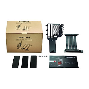 Phanteks (PH-VGPUKT4.0_03) Gen4 Vertical GPU Bracket, 220mm Flat Line PCI-E Gen4 x16 Riser Cable Kit
