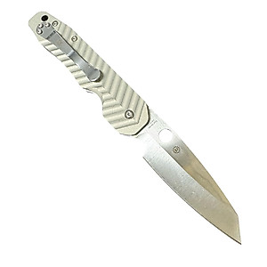 August Engineering Scales for Spyderco Smock Knife C240CFP Compression Lock S30V Classic Texture & Chevron Design (Knife Not Included) AE-1151 AE-1152 (Chevron Aluminum - Silver)