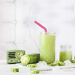 UlikeLF 6 Pieces Reusable Silicone Straws 10 inch Smoothie Drinking Straws BPA Free for 20 & 30 oz Tumbler (6 Straight+ 2 Brushes)