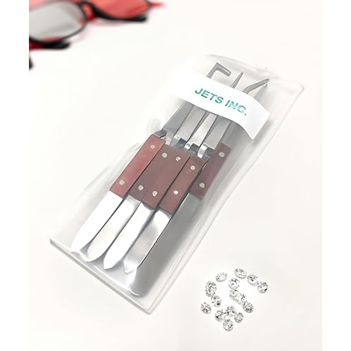 Fiber Grip Tweezers Jewelry Hobby Craft Soldering Fiber Grip Cross Locking Set Bent and Straight Tip 5 PCS By JTS