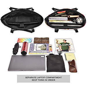 Watercolor Peach Laptop Tote Bag for Women Teacher Canvas Tote Bags Handbags Purse Travel Work Bag with Fashion Zipper