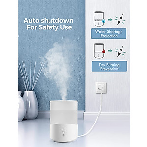 Cool Mist Humidifier, 2-in-1 Essential Oil Diffuser for Baby Kids Nursery, 2.5L Top Fill Humidifier with 7-Color Night Lights for Bedroom Office, Humidifier with Adjustable Mist Mode, Auto Shut Off