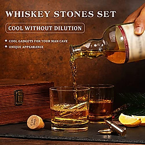 Gifts for Men Dad, Christmas Stocking Stuffers, Whiskey Stones, Unique Anniversary Birthday Gift Idea for Him Husband Boyfriend, Cool Gadgets Wedding Retirement Presents