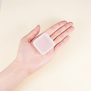 BENECREAT 24 Pack Square Frosted Clear Plastic Bead Storage Containers Box Case with Lids for Items,Pills,Herbs,Tiny Bead,Jewerlry Findings, and Other Small Items - 1.53x1.53x0.63 Inches