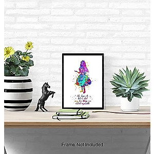 Motivational Quotes For Girls Room 11x14 - Alice in Wonderland Theme - Inspirational Quotes Wall Art for Women - Girls Bedroom Decor - positive affirmation - Positive Sayings Poster - Teen Girls Room