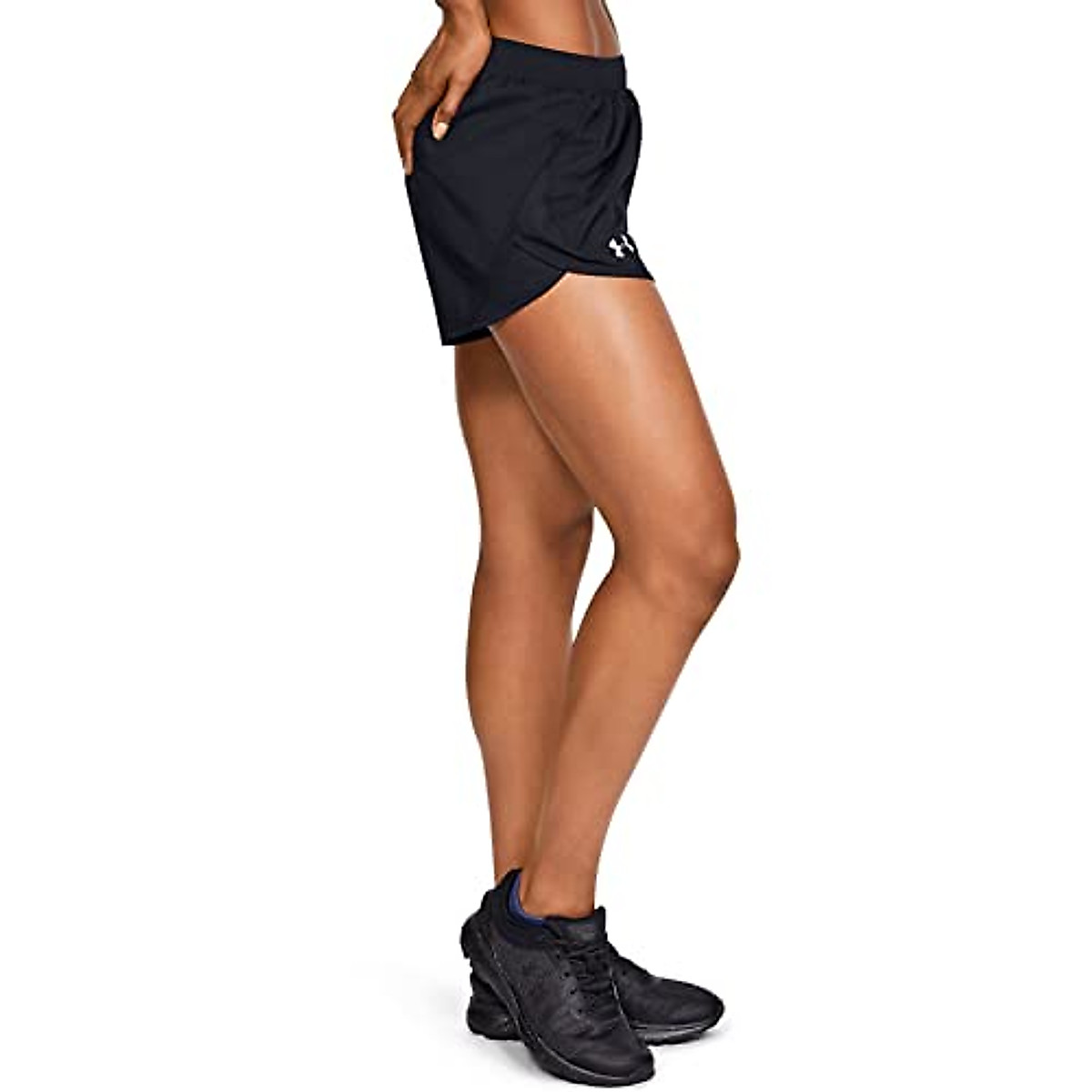 Under Armour Womens Fly By 2.0 Running Shorts , Black (001)/Black , X-Large