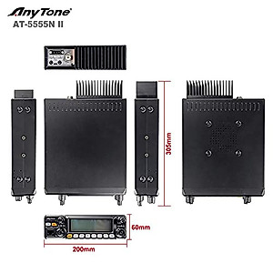 AnyTone AT-5555N II Upgraded 10 Meter Radio Noise Reduction High Power 60W AM PEP/50W FM/SSB 60W(PEP) Mobile Transceiver with CTCSS/DCS for Truck