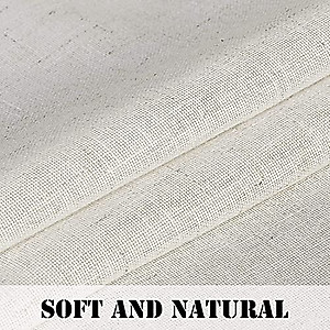 H.VERSAILTEX 2 Pack Ultra Luxurious High Woven Linen Elegant Curtains Grommet Semi Sheer Curtain Panels Light Filtering Privacy Panels Drapes, Nickel Grommet, Extra Long 52x108-Inch, Heathered Natural