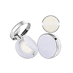 DNHCLL White Empty Luxurious Portable Air Cushion Puff Box BB Cream Container Dressing Case Powder Box with Air Cushion Sponge Powder Puff and Mirror(15ml,0.5oz)