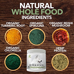Earth Vet Super Immunity + for Dogs - Contains Organic Spirulina, Organic Chlorella, Organic Turmeric and Reishi Mushroom (60 Servings)
