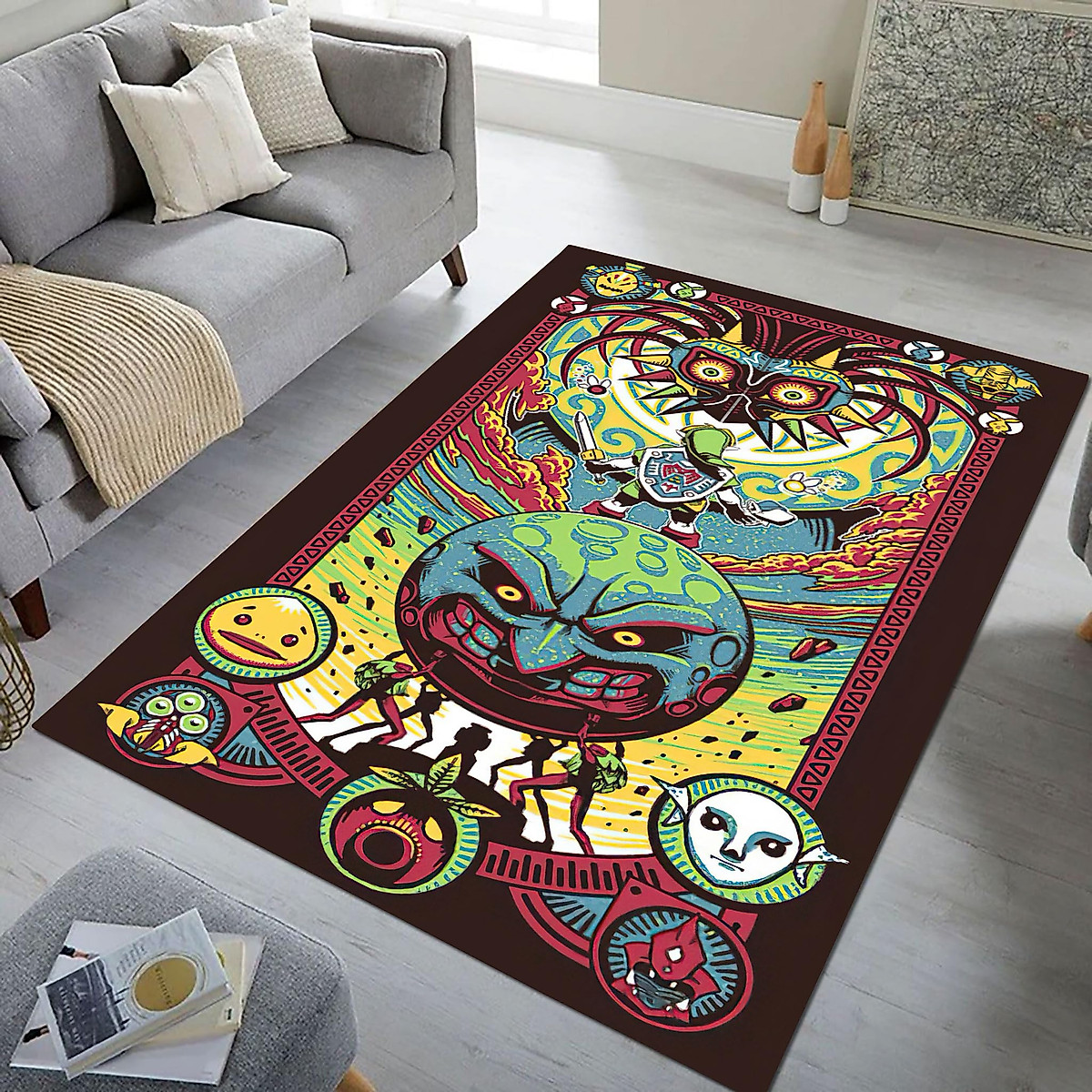 SHOUSE Legend of Zelda Rug, Gaming Carpet for Game Room, Kids Room Rug,Rugs for Living Room, Bedroom - Washable Rug, 8x10 Area Rugs - Home Decor Accent for Gaming Enthusiasts 1 (72 * 48 inches)
