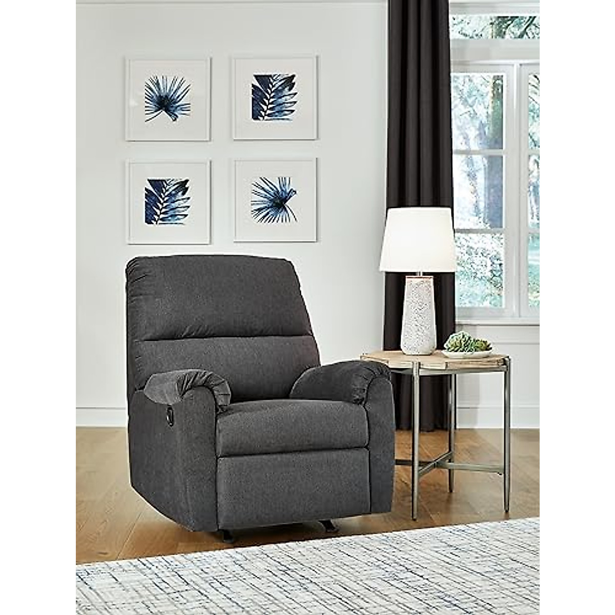 Signature Design by Ashley Miravel Casual Manual Rocker Recliner, Gray