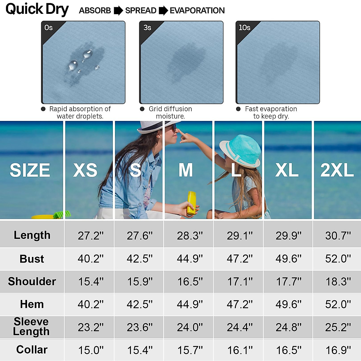 Women's Quick Dry Sun UV Protection Convertible Long Sleeve Safari Shirts for Hiking Camping Fishing Sailing#5070 Light grey,L