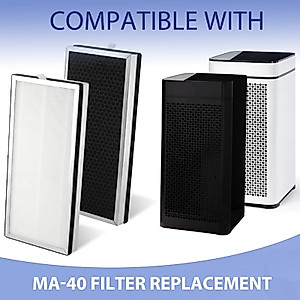 4 Pack MA-40 True HEPA Replacement Filter…