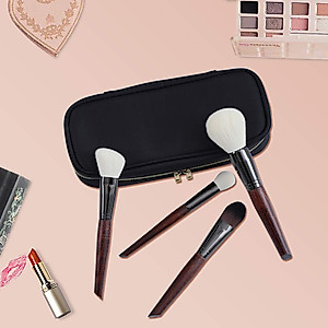 Professional Cosmetic Case-Makeup Brush Holder Organizer-Travelling Makeup Artist Case with Zipper-Waterproof Material & Multi functional Cosmetic Bag Makeup Handbag for Travel &Home Gift (Black)