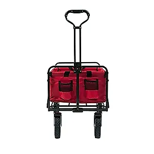 MXIAOXIA Collapsible Folding Garden Outdoor Park Utility Wagon Picnic Camping Cart with Replaceable Cover (Standard Size 8" Wheels) (Color : White-Dinosaur Doodle4)