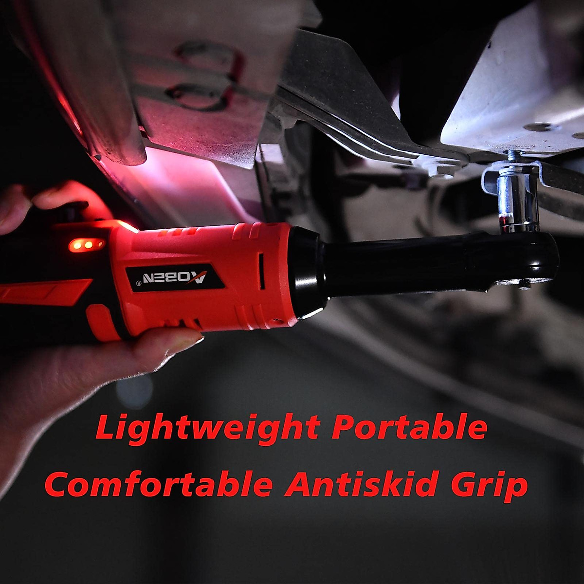 AOBEN 3/8" 40 Ft-lbs Cordless Electric Ratchet Wrench Kit with Variable Speed, Lithium Batteries