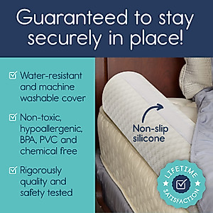 hiccapop [1-Pack] Toddler Bed Rail Bumper | Bed Bumper for Toddlers | Kids Foam Safety Bed Guard Rail for Toddlers | Bed Side Rail for Twin Bed, Queen, King