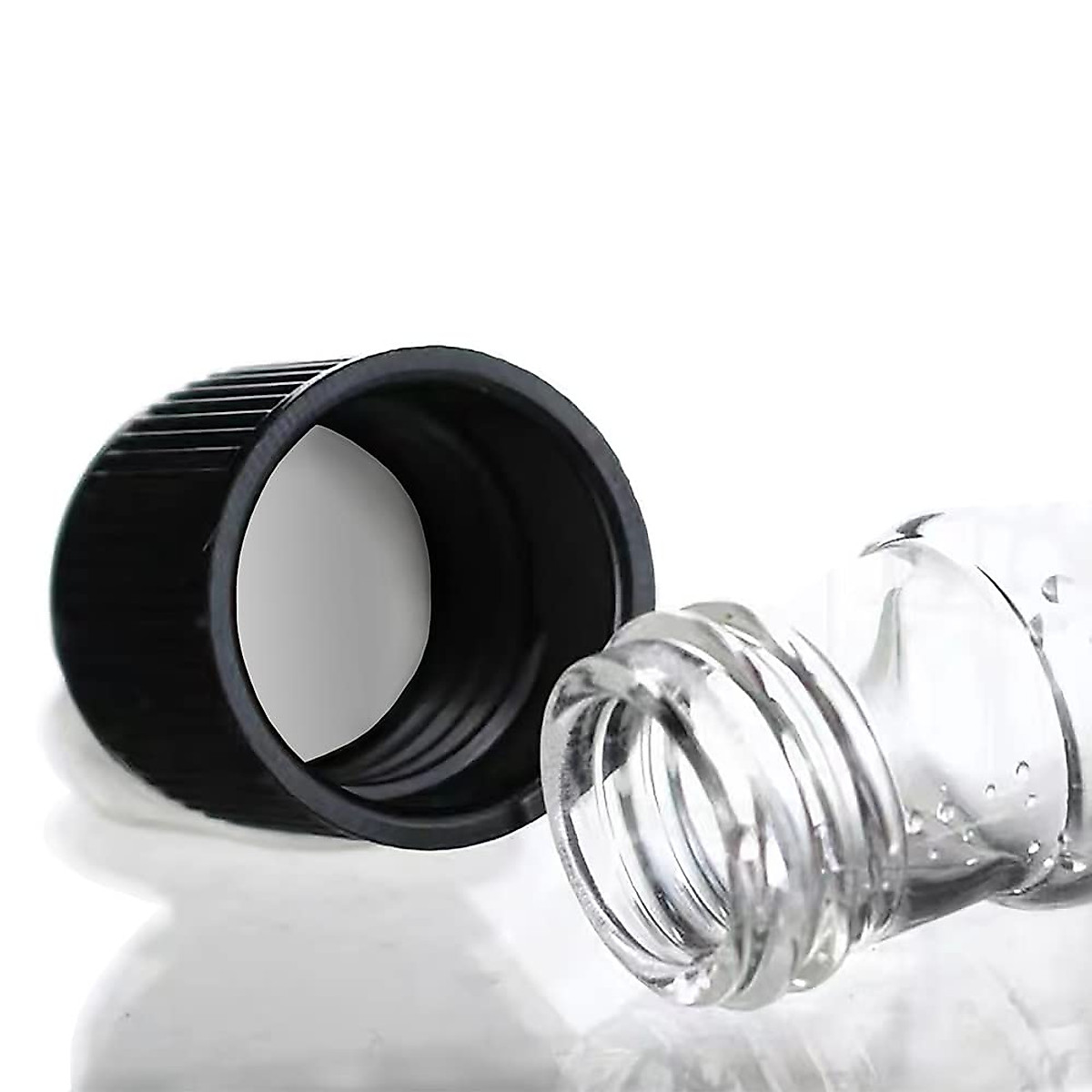 16x100mm Glass Test Tubes with Black Screw Cap, 10ml Boro Glass Test Tubes for Scientific Experiments, Candy Storage, Party and Home Decorations, Plant Propagation and Holiday Gifts, HUAOU, Pack of 10