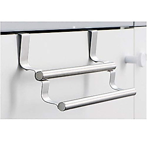 DOITOOL Towel Racks, Bathroom Double Towel Bar Stainless Steel Over The Door Towel Bar Brushed Towel Hanger Over Cabinet Kitchen Dish Towel Bar Rack