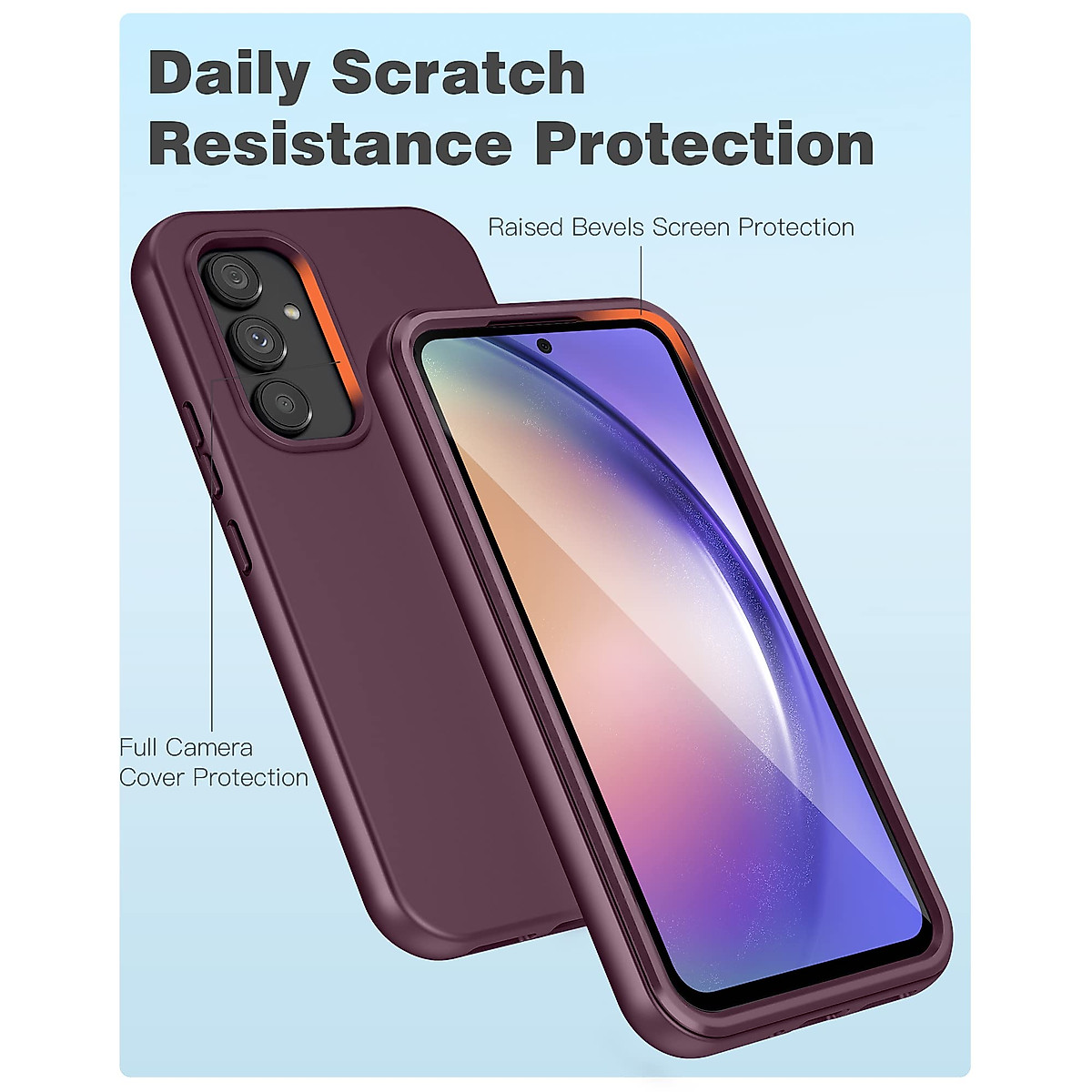 FNTCASE for Samsung Galaxy A54 5g Case: Clear Shockproof Protective Silicone Phone Cases - Slim Full Protection Cell Phones Cover with Screen Protector - Dual Layer Rugged Cell Covers