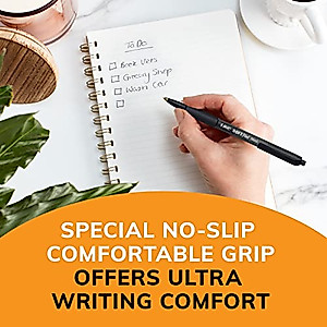 BIC Soft Feel Black Retractable Ballpoint Pens, Medium Point (1.0mm), 36-Count Pack, Black Pens With Soft-Touch Comfort Grip