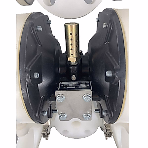 HOTSTORE Double Diaphragm Pump, Air-Operated Double Diaphragm Transfer Pump Polypropylene 72GPM,125 PSI, 1" Inlet &Outlet, 1/2" Air Inlet for Chemical Industrial Use (QB-25PP)